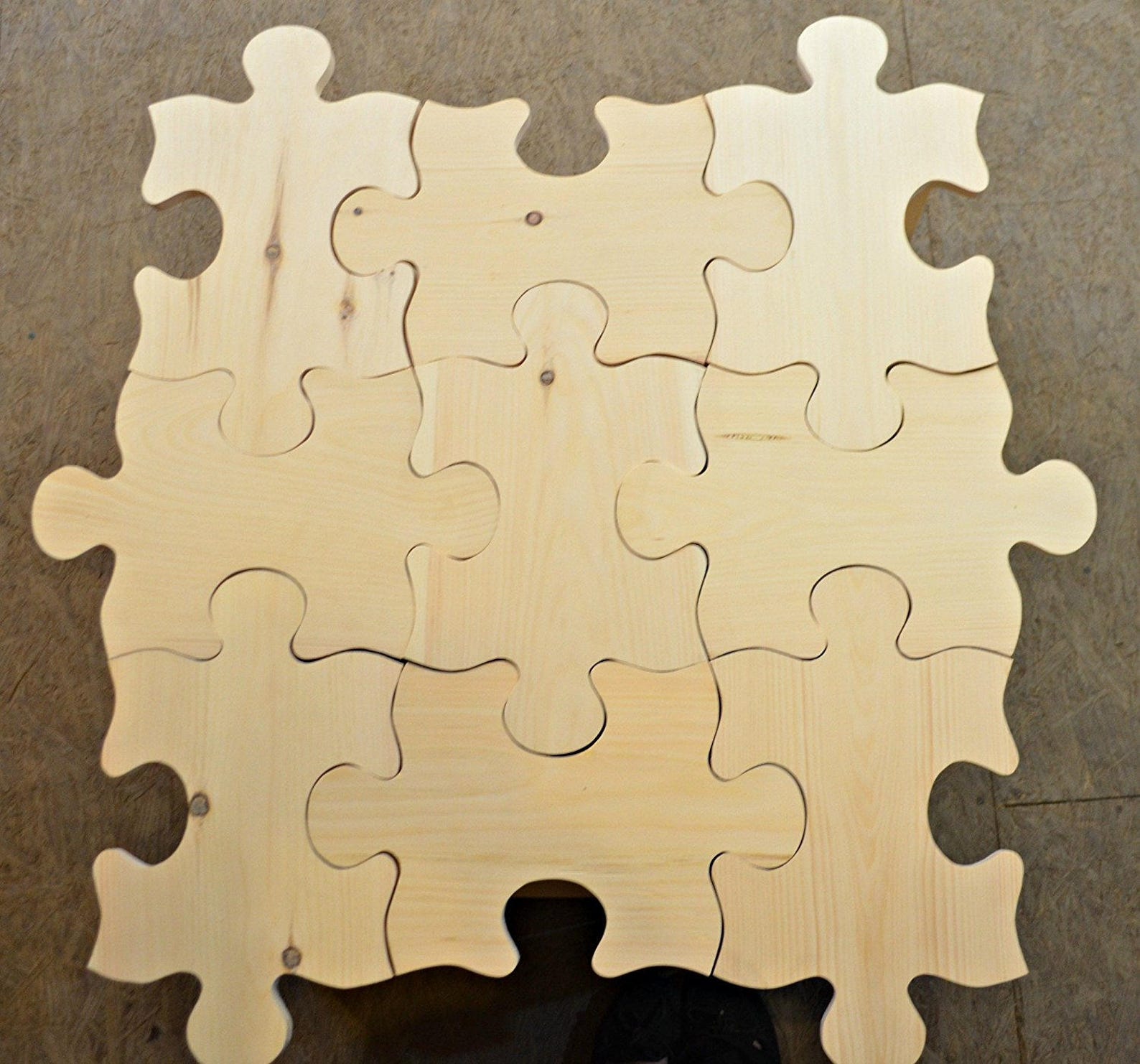 Solid Unfinished Wood Puzzle Piece Shaped Connection. | Etsy