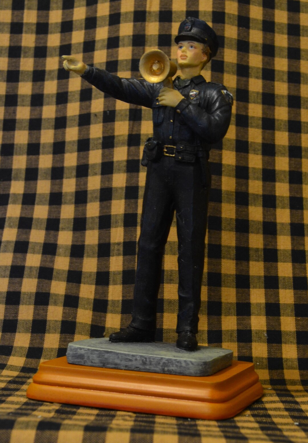 Police Officer Holding a Bullhorn 3D Resin Decorative Figurine - Etsy