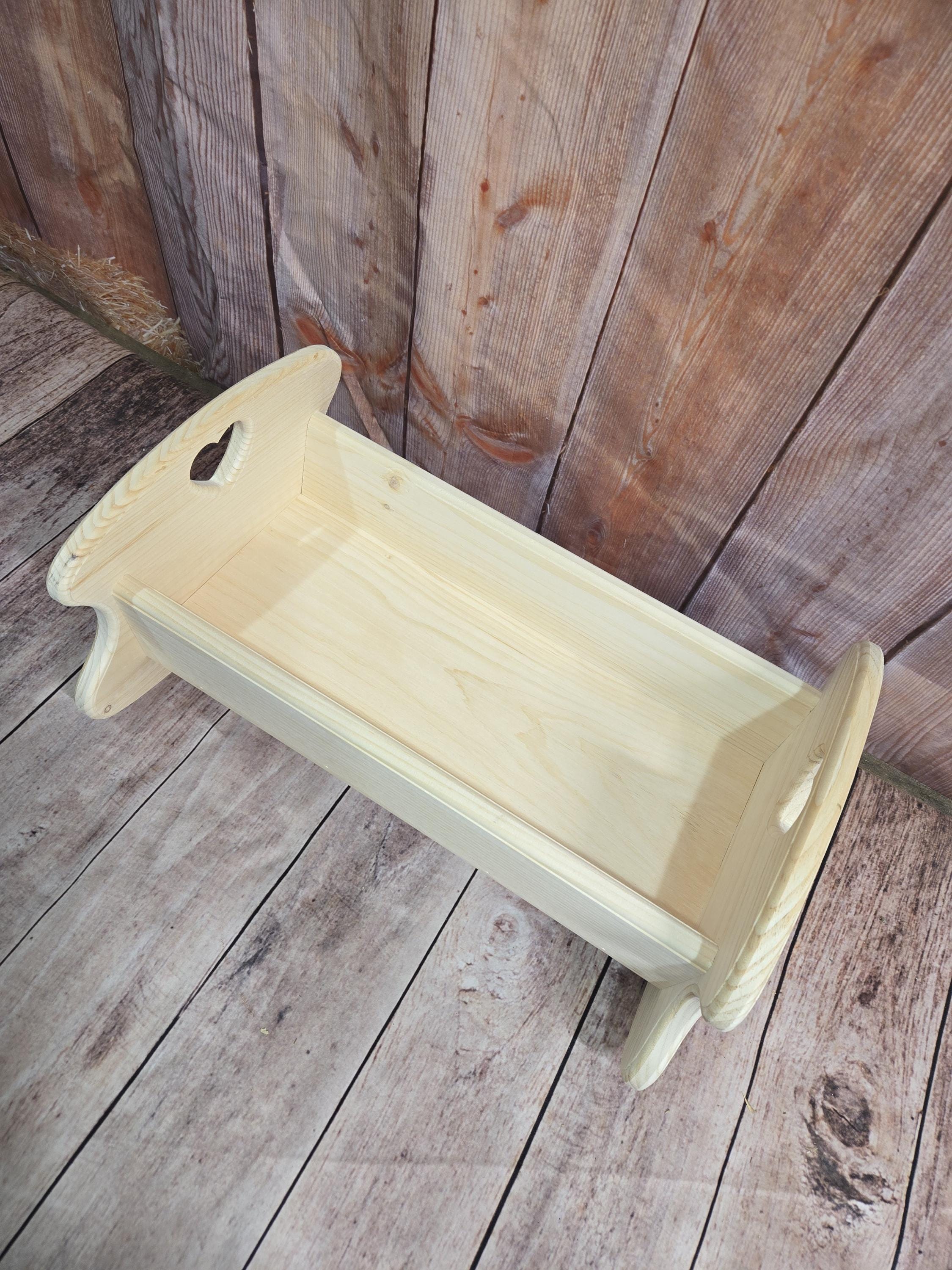 Wooden Doll Rocking Cradle Heirloom Childs Baby Doll Bed Unfinished ...