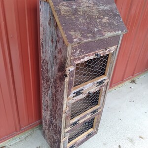American Handcrafted Solid Top Barn Wood Bread Box With Chicken Wire ...