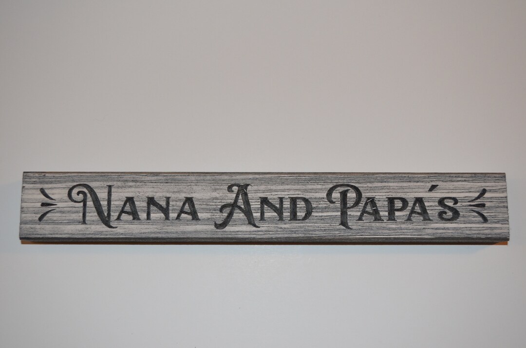 Hand-crafted Wood Sign " Nana and Papa's" Shelf Sitter Stocking Stuffer ...