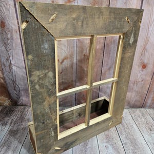 Rustic Barn Wood Window Frame Flower Box Planter - American Handcrafted ...