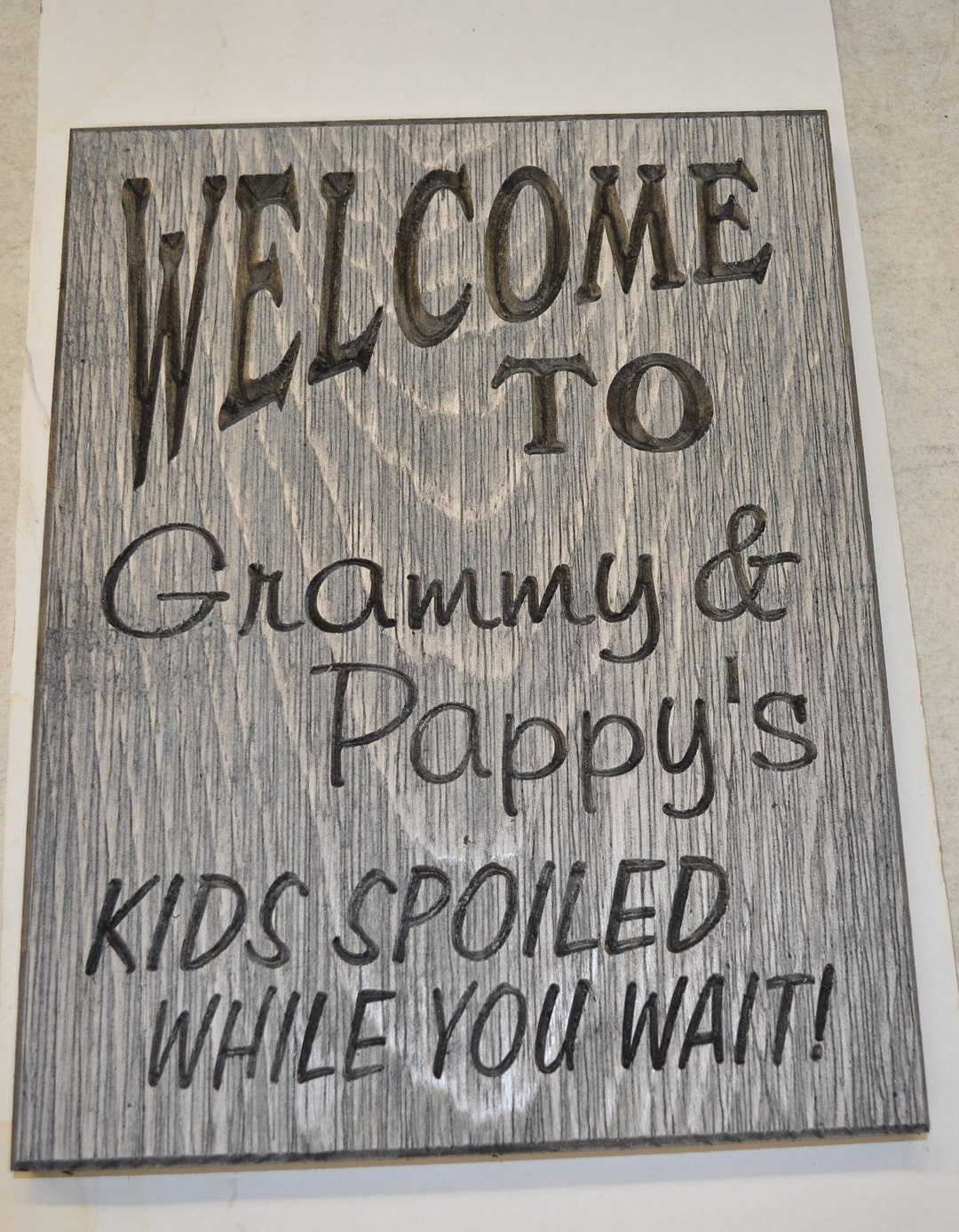 Welcome to Grammy & Pappy's Kids Spoiled While You Wait 9 X 12 Wood ...