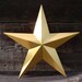 72 Solid OR Rustic Metallic Gold Galvanized Metal Tin Painted Barn Star ...