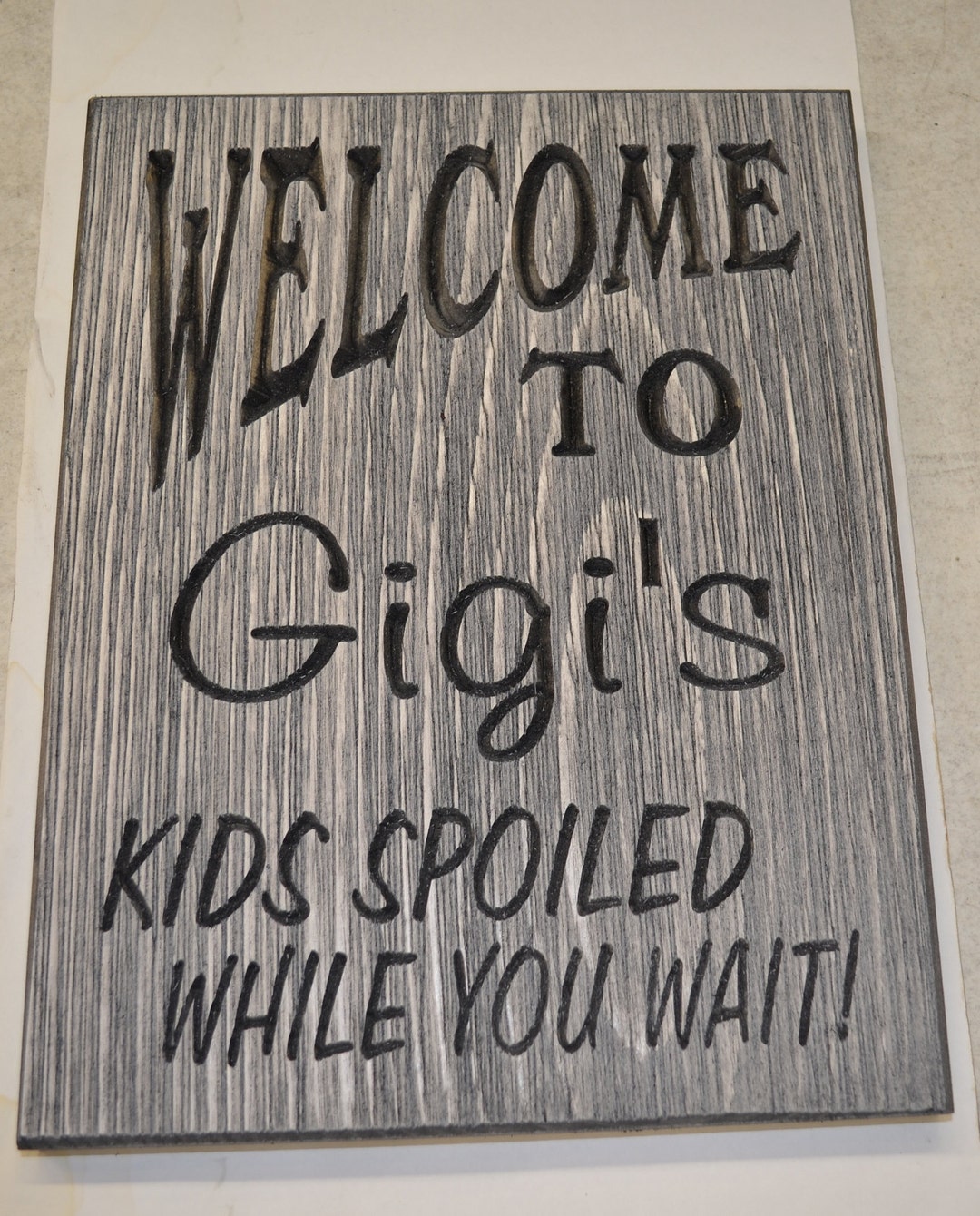 Welcome to Gigi's Kids Spoiled While You Wait 9 X 12 Wood Wall Sign ...