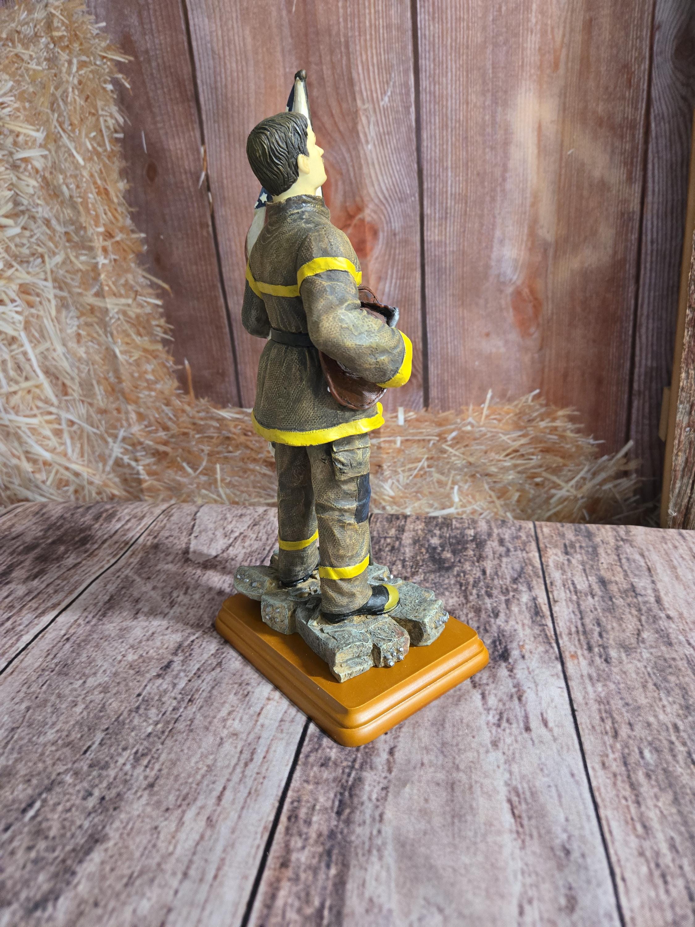 3D Resin Firefighter Figurine: Patriotic American Hero Sculpture With ...