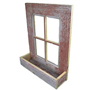 Rustic Barn Wood Window Frame Flower Box Planter - American Handcrafted ...