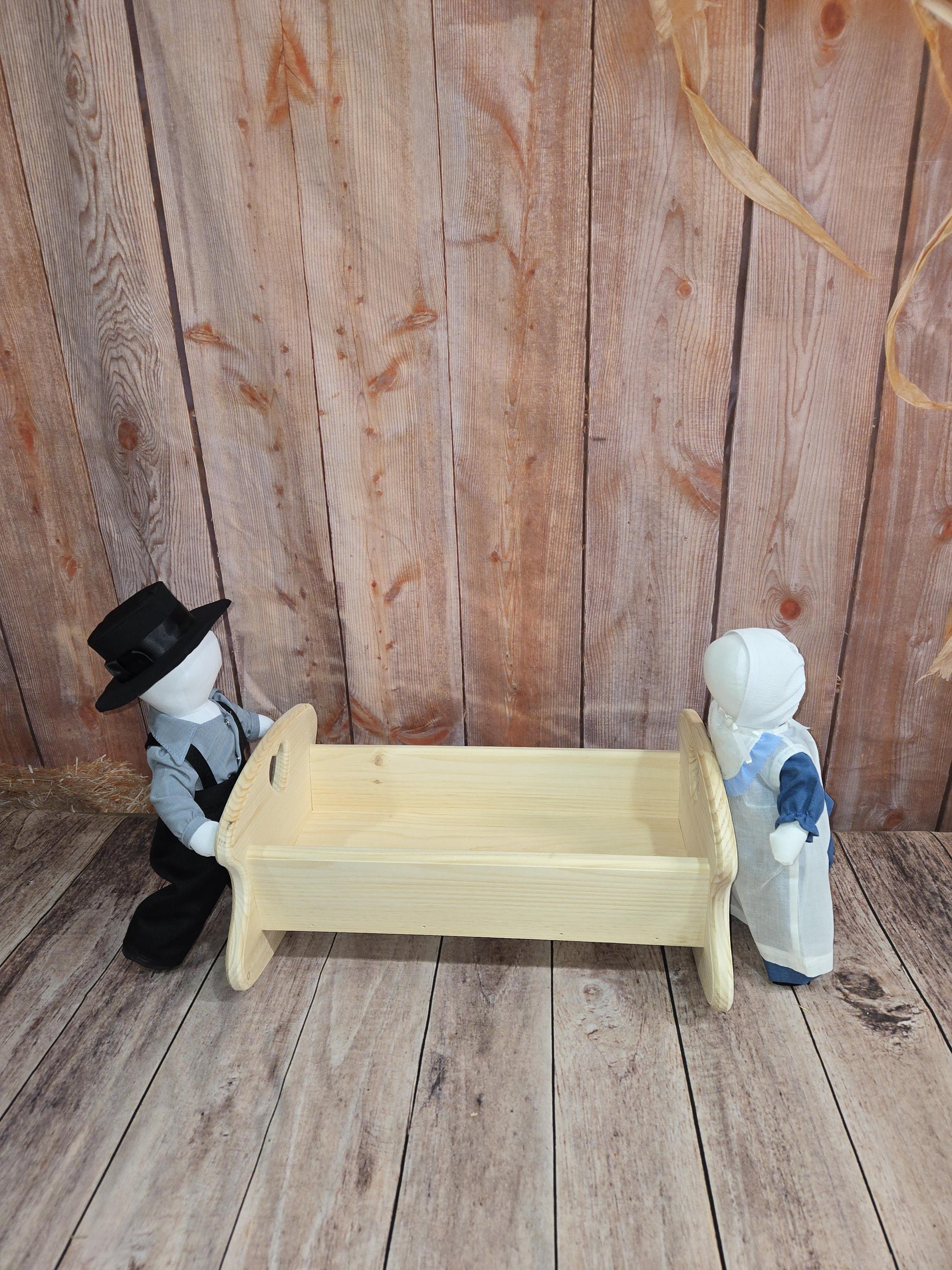 Wooden Doll Rocking Cradle Heirloom Childs Baby Doll Bed Unfinished ...