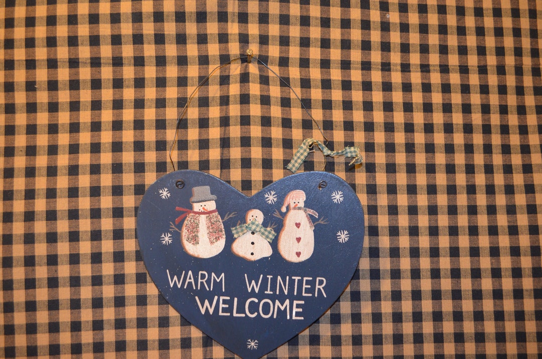 Snowman Family Sign warm Winter Welcome Snowman - Etsy