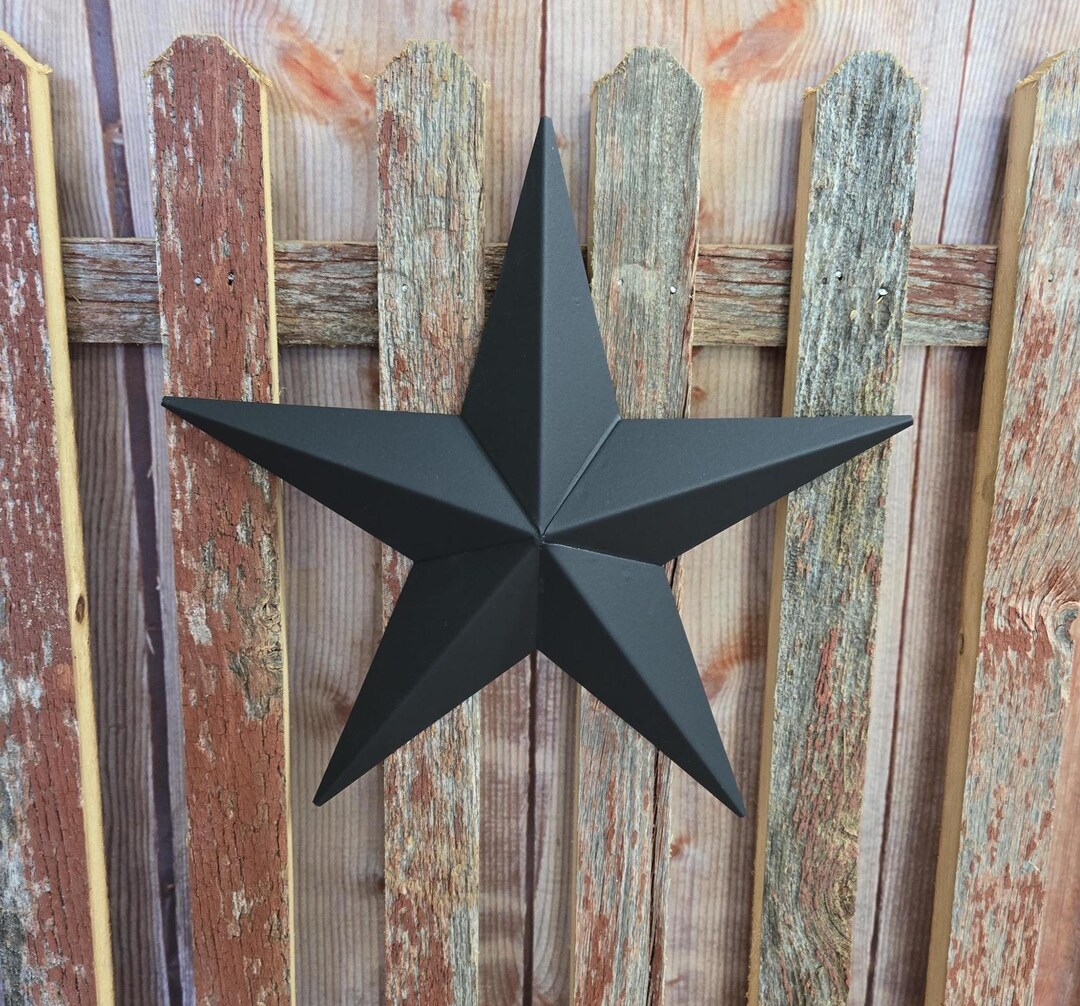 72-inch Rustic Black Galvanized Metal Barn Star - Farmhouse Outdoor ...