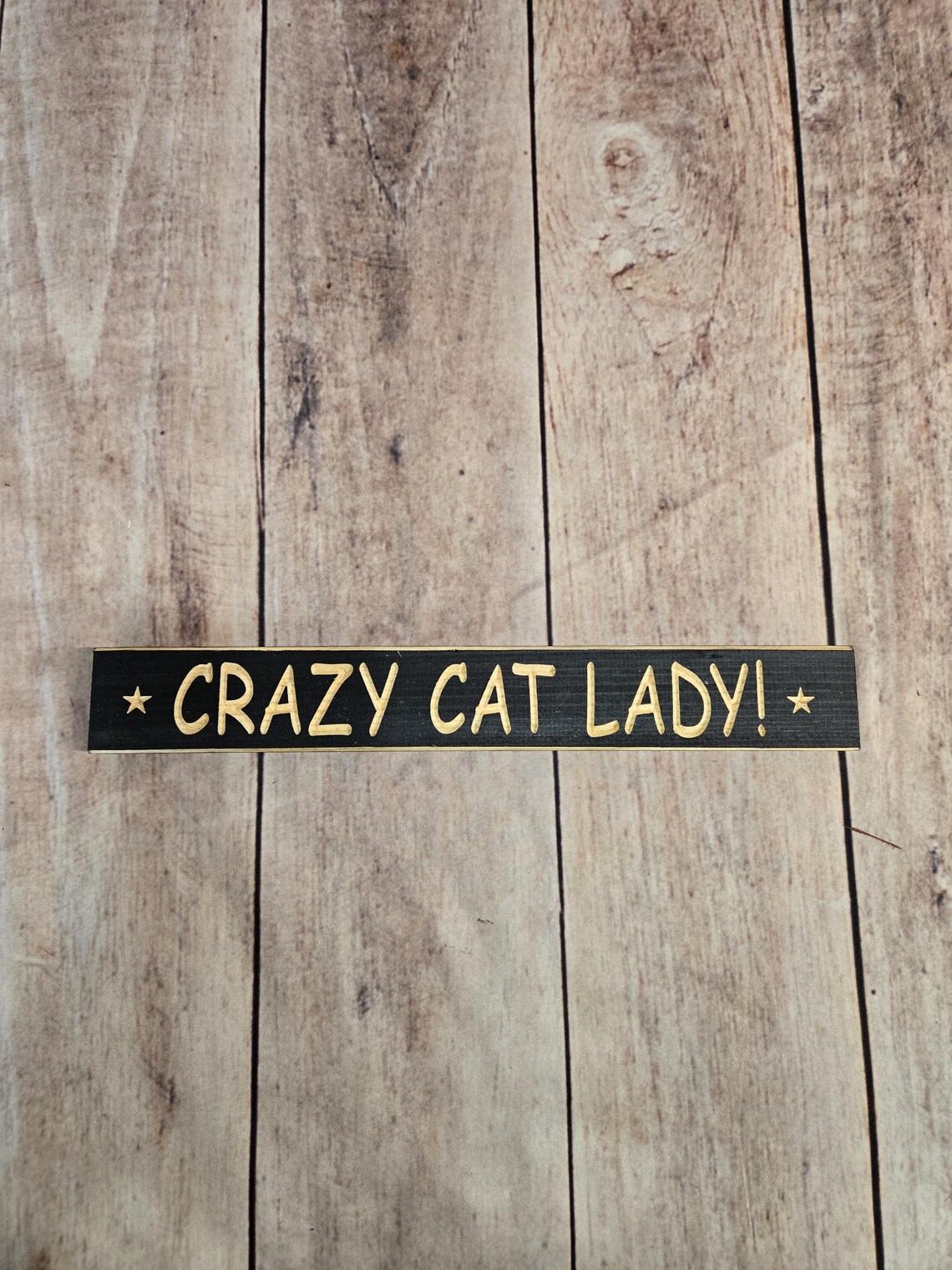 Routed Pine Sign "crazy Cat Lady" Cat Sign Stocking Stuffer Cheap Gift ...