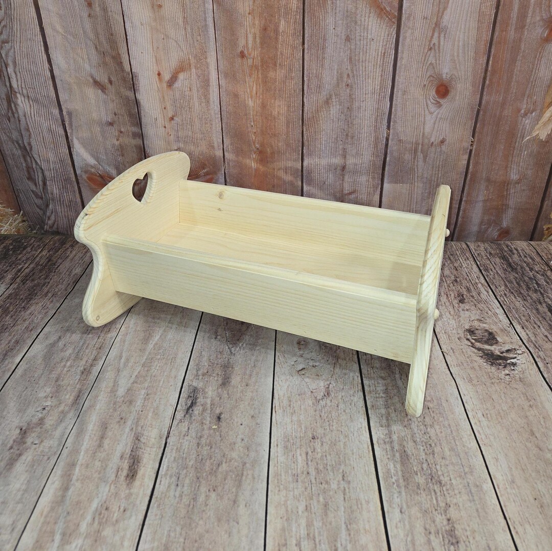 Wooden Doll Rocking Cradle Heirloom Childs Baby Doll Bed Unfinished ...