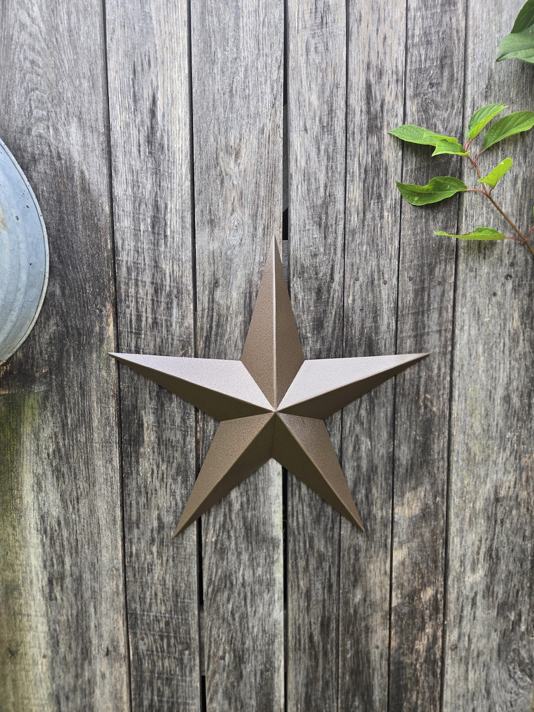 120-inch Rustic Galvanized Metal Barn Star - Hammered Brown Outdoor ...