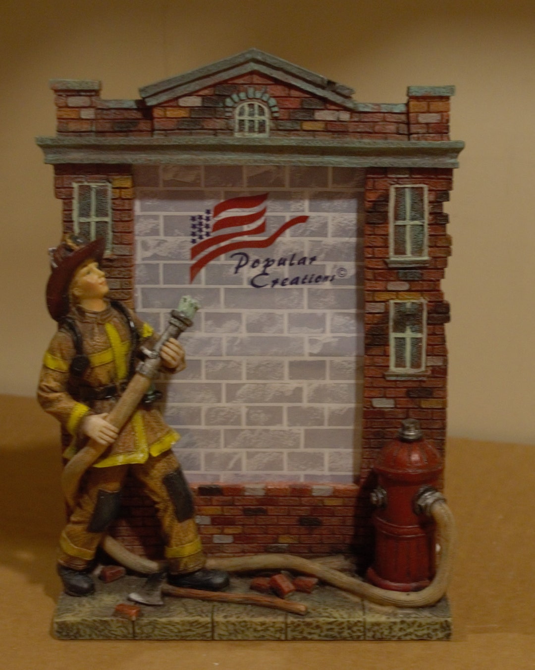 Fireman With Hose Sculpted 3D Resin Decorative 3.5 X 5 Photo - Etsy