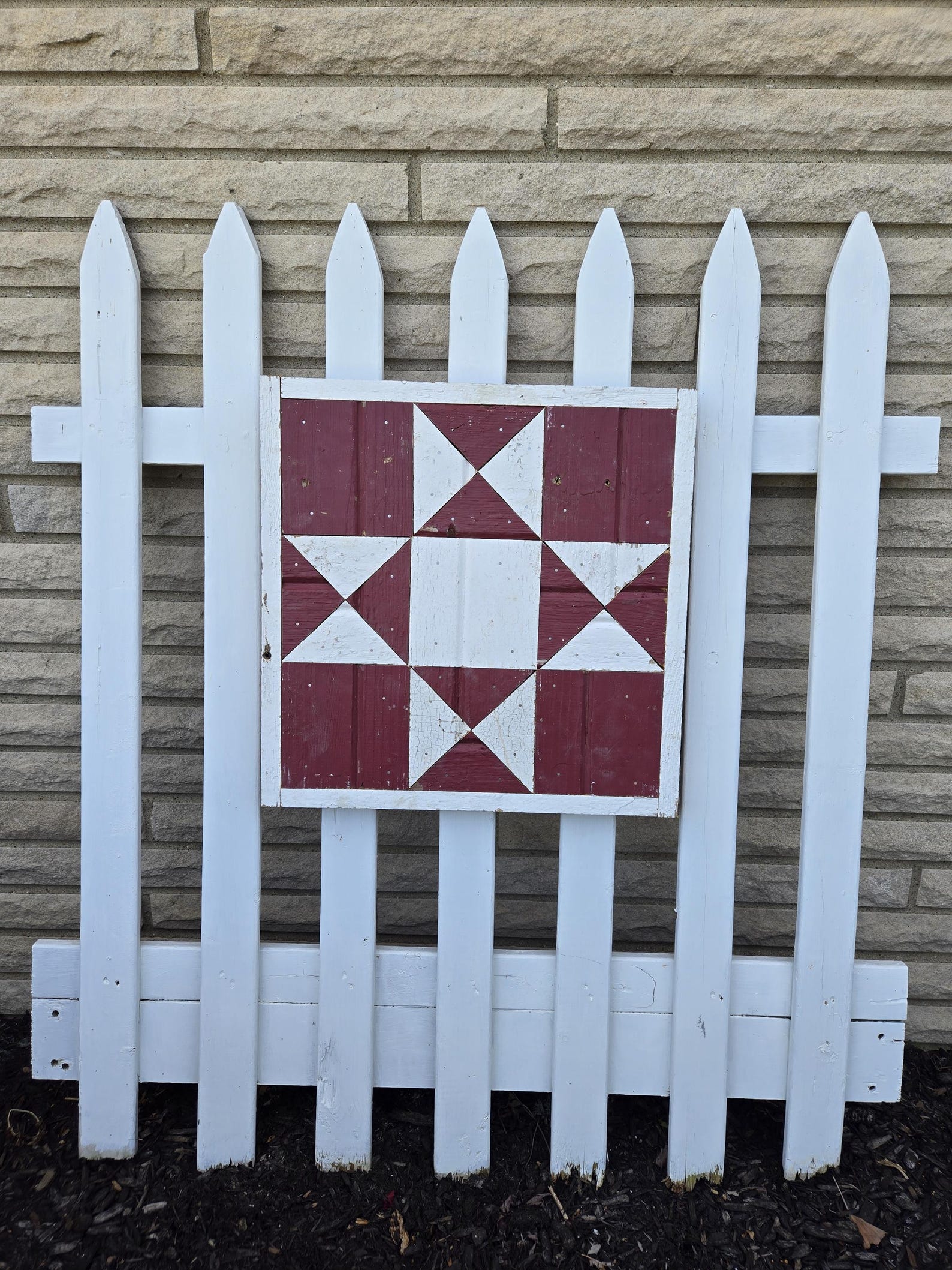 18" X 18" Reclaimed Barn Wood Quilt Square Red and White - Etsy
