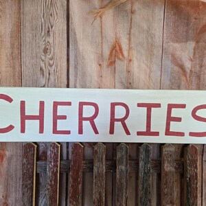 Wooden "cherries" Sign White and Red Rustic Americana Look - Etsy