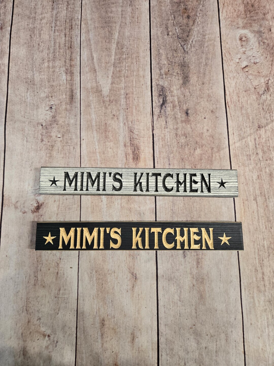12 Inch "mimi's Kitchen" Routed Custom Sign Shelf Sitter Stocking ...