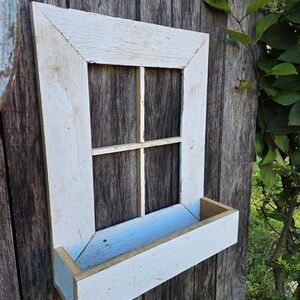 Rustic Barn Wood Window Frame Flower Box Planter - American Handcrafted ...