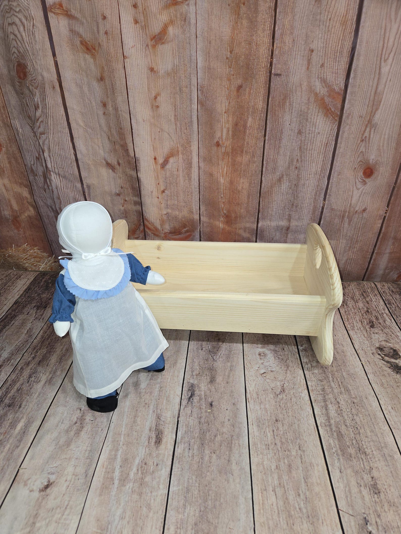 Wooden Doll Rocking Cradle Heirloom Childs Baby Doll Bed Unfinished ...