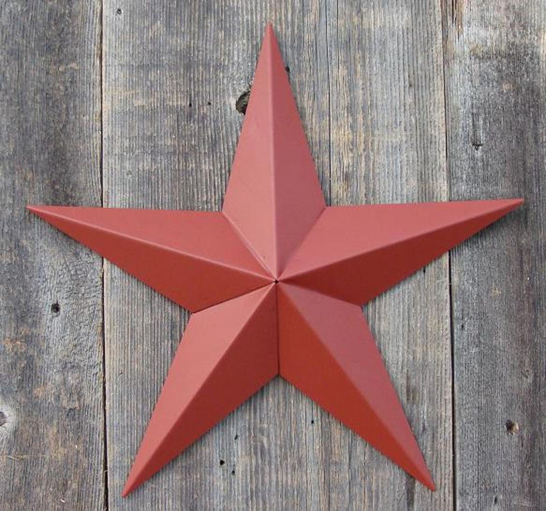 40 53 Solid OR Rustic Barn Red Galvanized Metal Tin Painted Barn Star ...