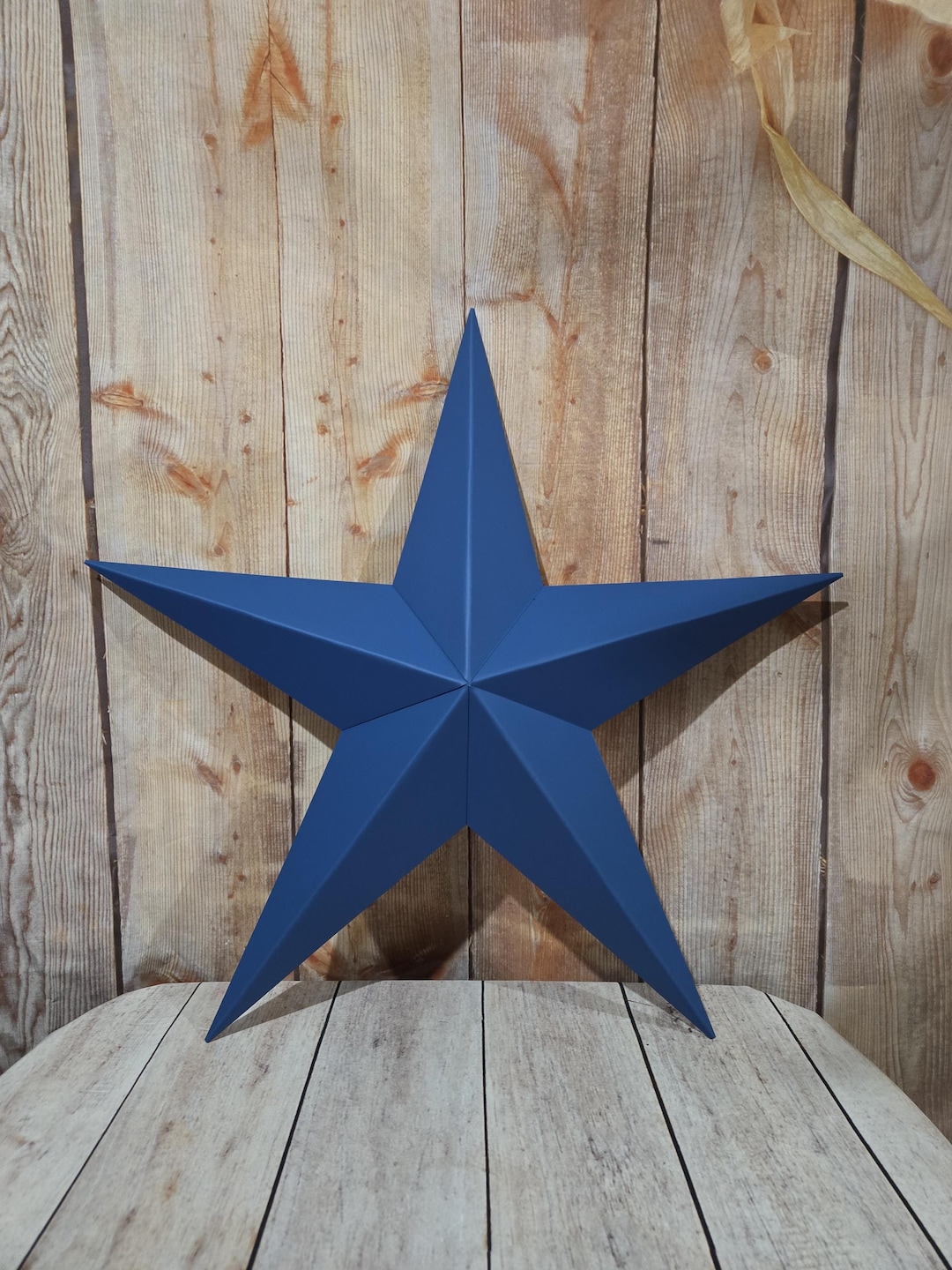 16"- 32" Solid OR Rustic Blue Galvanized Metal Tin Painted Barn Star ...