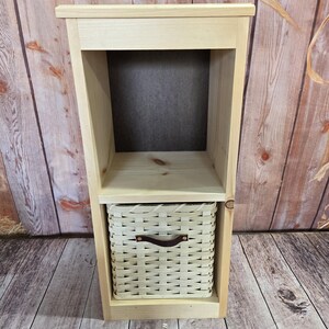 Unfinished Solid Pine Wood 2 Hole Cube Storage Organization Cabinet ...