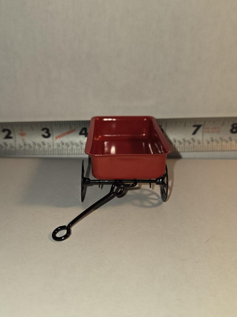 Miniature Red Metal Wagon for Dollhouse, HO Train Set, or Small Town ...