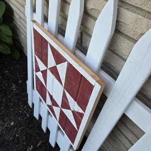 18" X 18" Reclaimed Barn Wood Quilt Square Red and White - Etsy