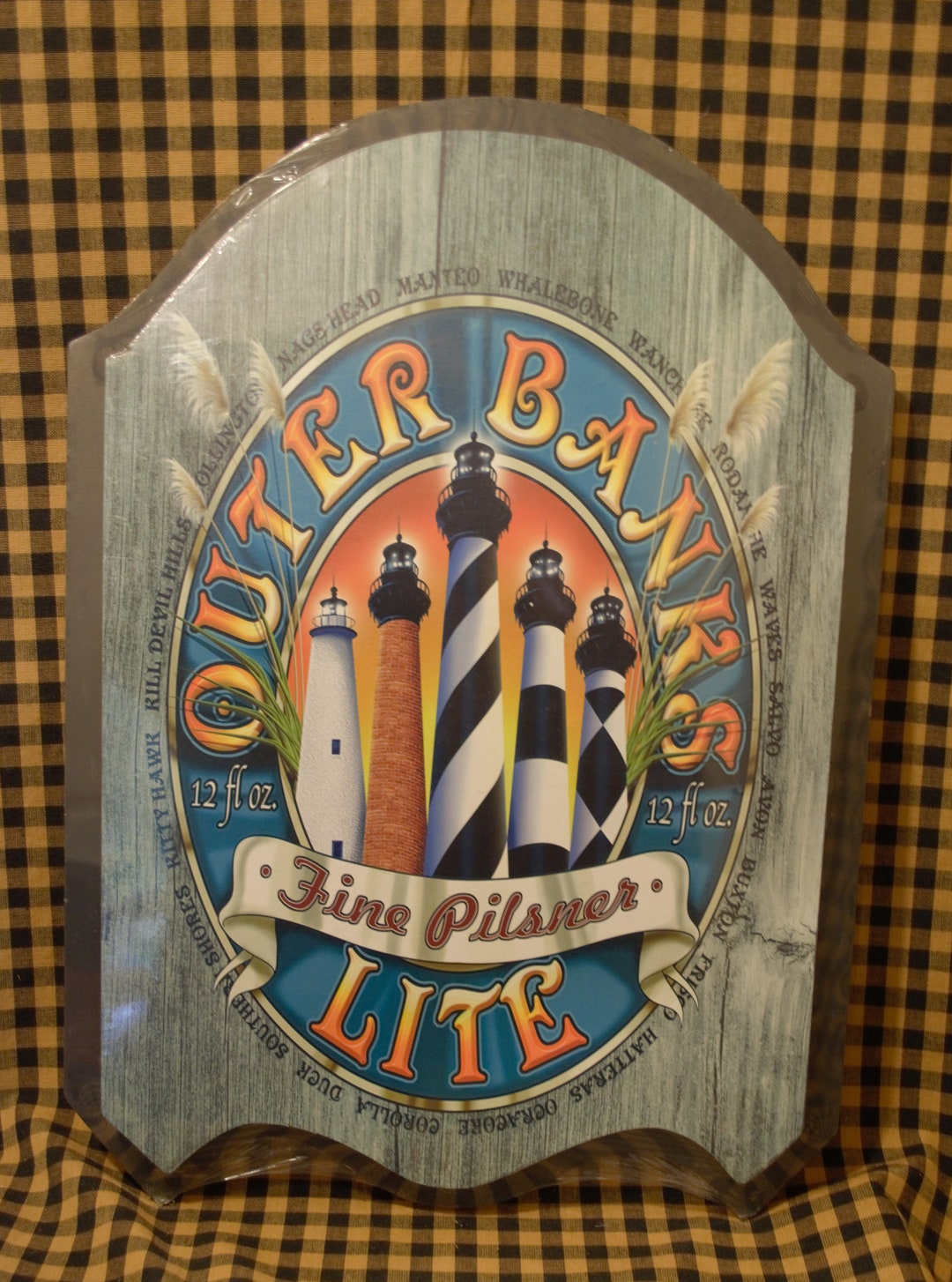 Lighthouse Picture Sign Says outer Banks Lite Fine Pilsner Wooden ...