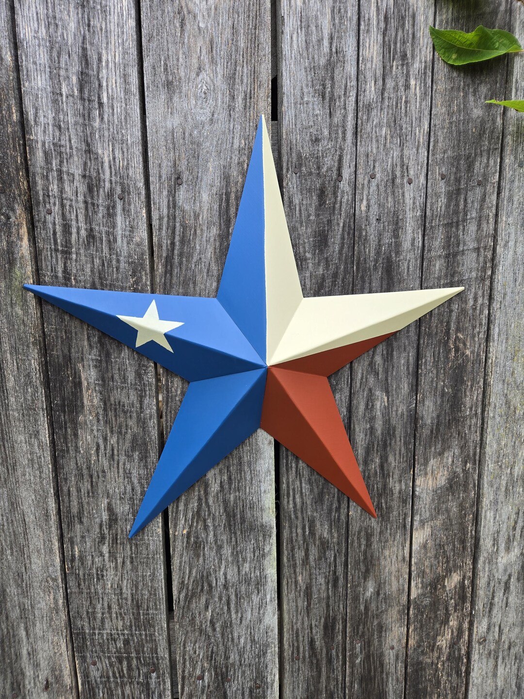 72" Solid OR Rustic Texas Flag Galvanized Metal Tin Painted Barn Star ...