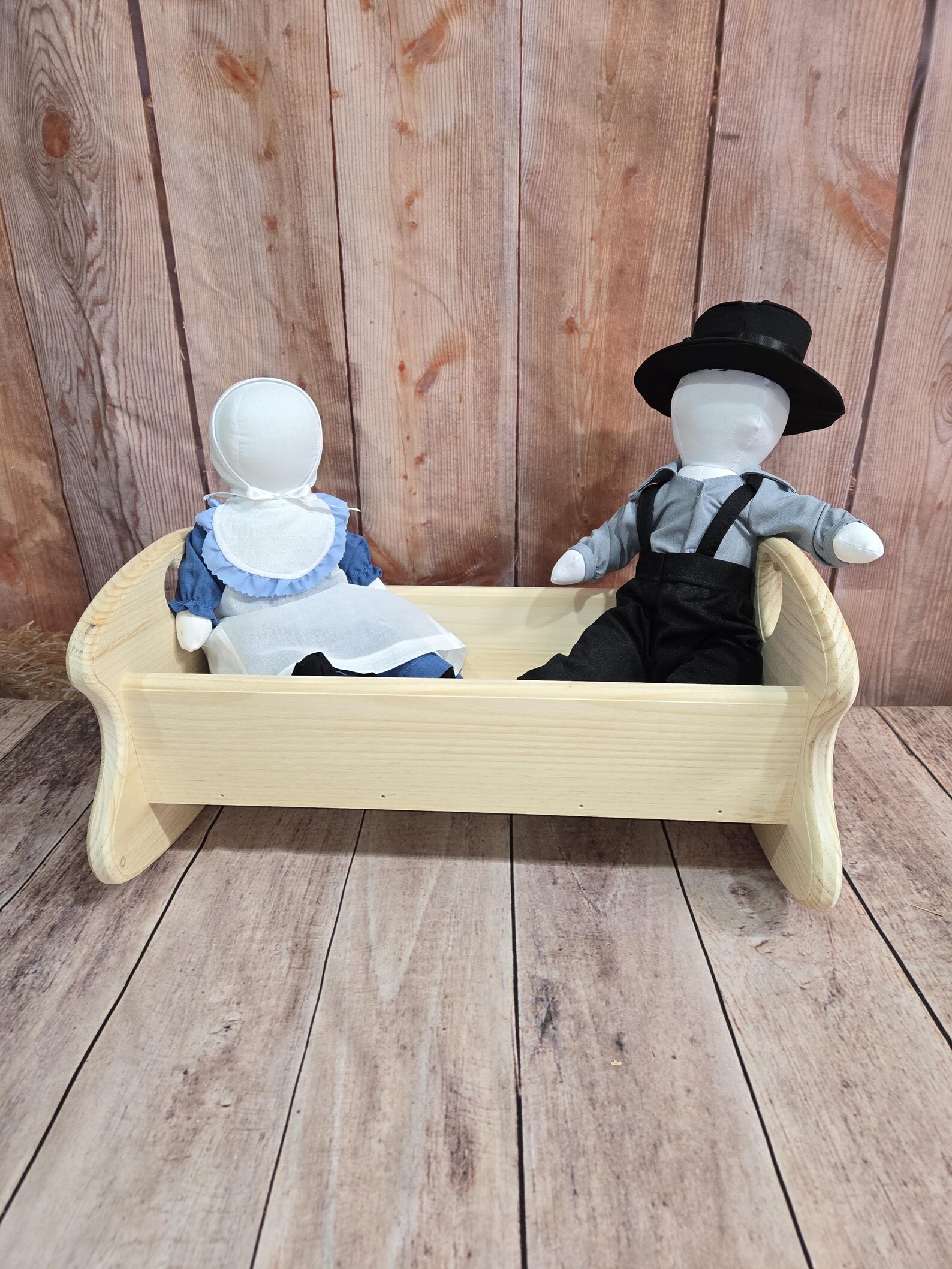 Wooden Doll Rocking Cradle Heirloom Childs Baby Doll Bed Unfinished ...