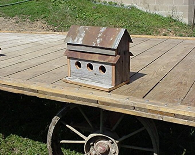 Rustic Primitive Birdhouse Triangle Steps Country Birdhouse Outdoor ...