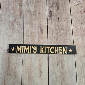 12 Inch "mimi's Kitchen" Routed Custom Sign Shelf Sitter Stocking ...