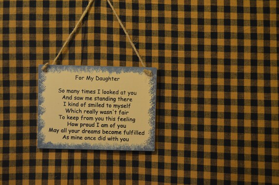 Wooden For My Daughter sign. It has a delicate | Etsy