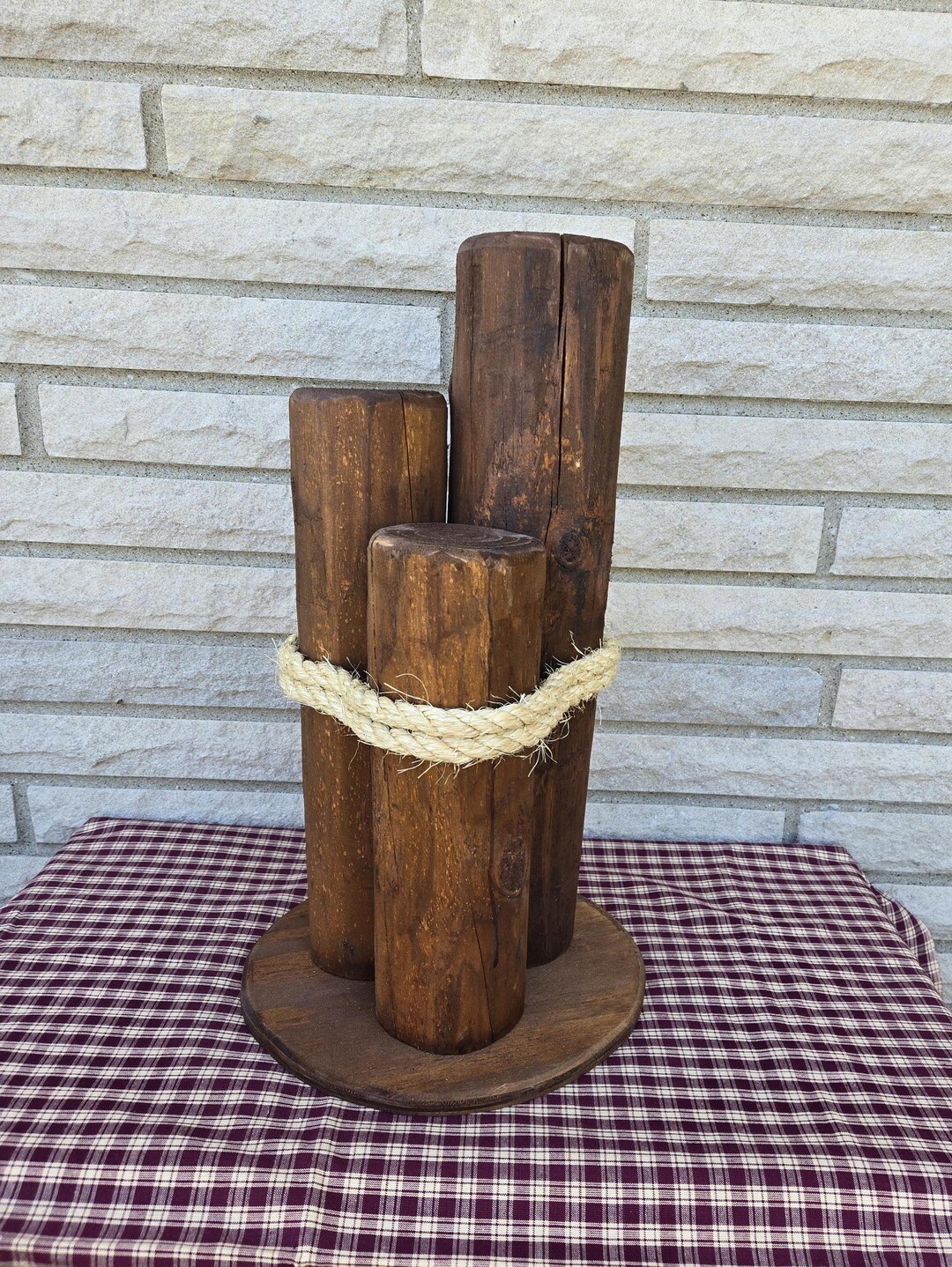 Handmade Nautical Seaside Small Pier Post Decoration With Rope Deck ...