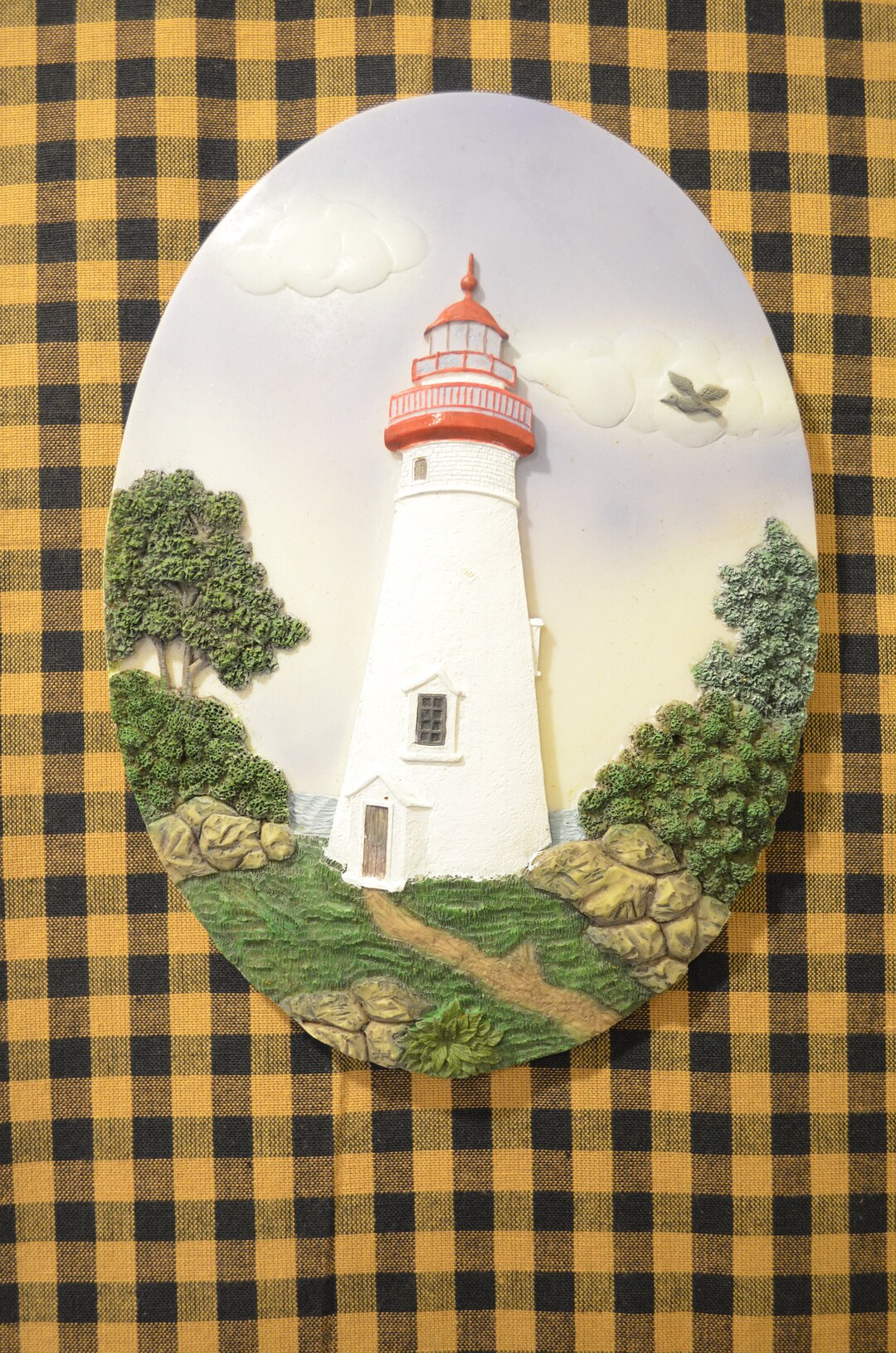 Vintage Marblehead Lighthouse Plaque - Detailed Ohio Landmark Nautical ...