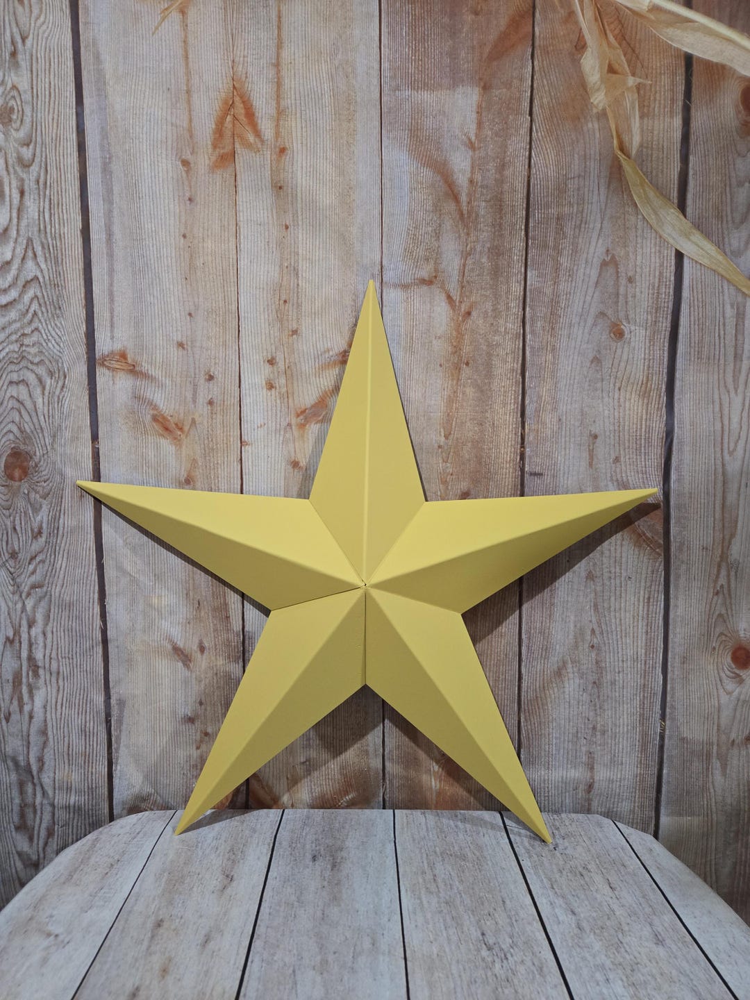 3 10 Solid Mustard Galvanized Metal Tin Painted Barn Star Farmhouse ...
