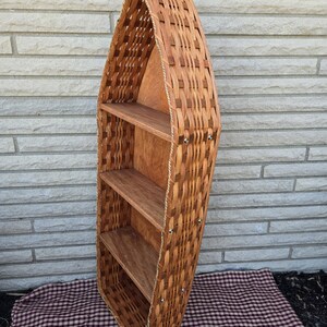 Handcrafted Nautical Boat Shelf With Basket Reed & Solid Wood - Large ...