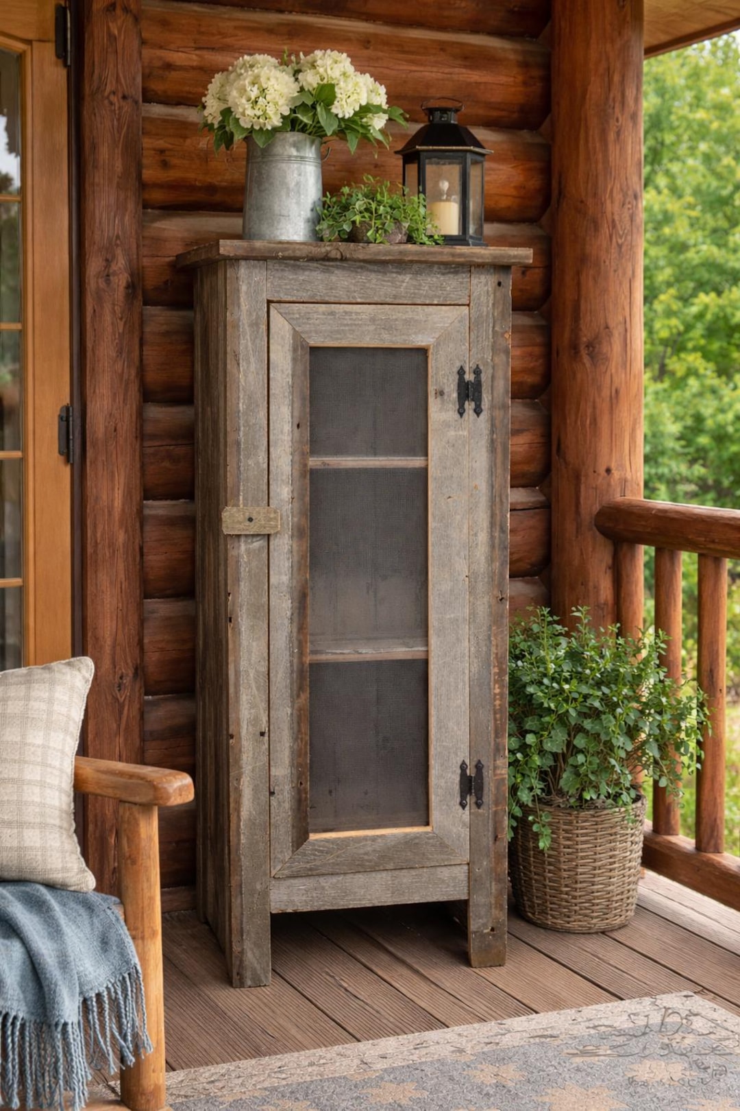 Handmade Large Country Barn Wood Storage Cabinet Cupboard Picket ...