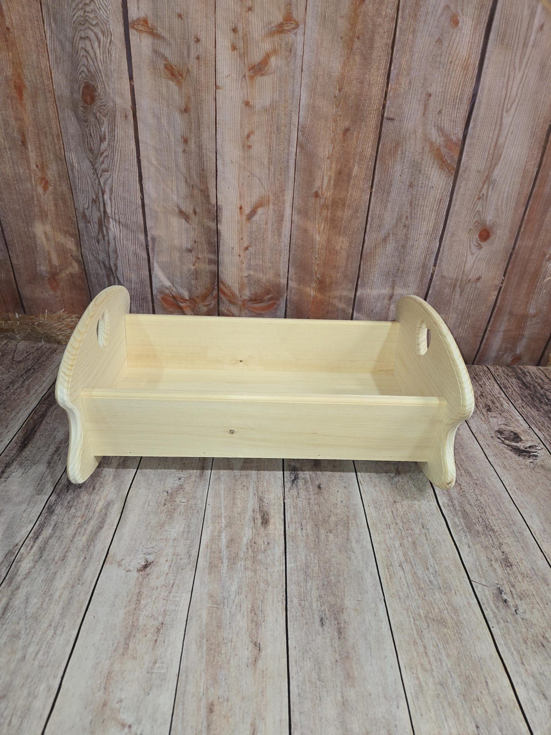 Wooden Doll Rocking Cradle Heirloom Childs Baby Doll Bed Unfinished ...