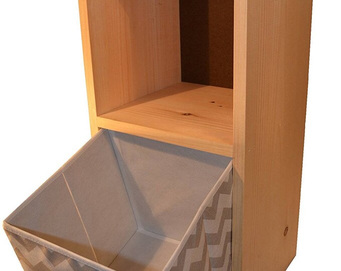 Unfinished Solid Pine Wood 2 Hole Cube Storage Organization Cabinet ...