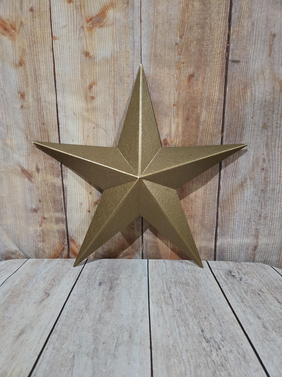3"- 10" Hammered Gold Galvanized Metal Tin Painted Barn Star Farmhouse ...