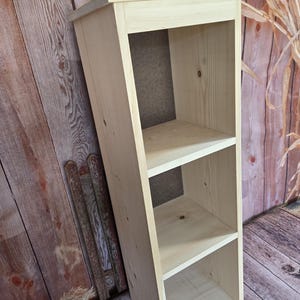 Unfinished Solid Pine Wood 3 Hole Cube Storage Organization Cabinet ...