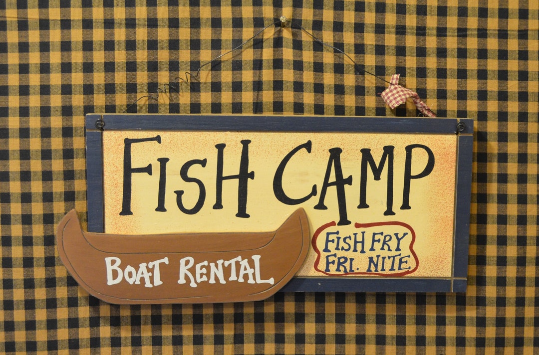 Fish Fry Sign Boat Sign Boat Rental Fish Camp Cabin Sign Rustic ...