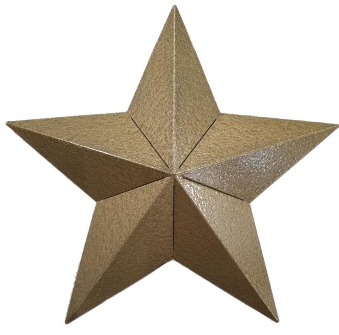 16" or 24" Hammered Gold Galvanized Metal Tin Painted "fat" Barn Star ...