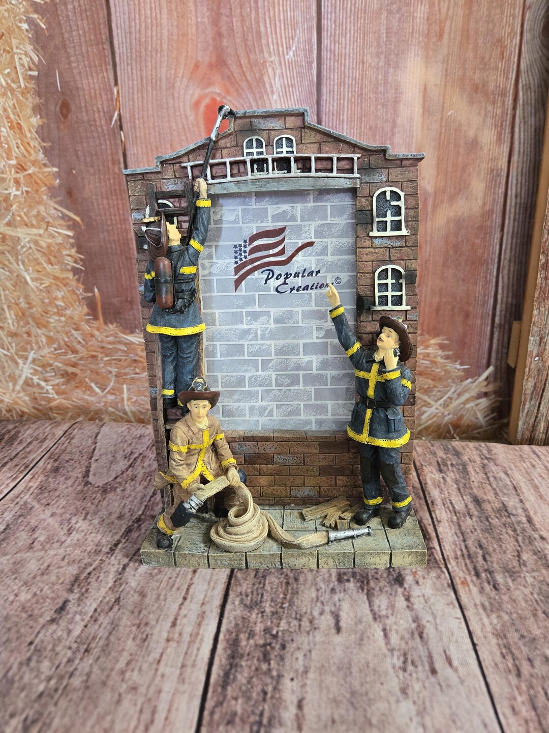 Three Fireman Sculpted 3D Resin Decorative 4X6 Photo Picture Frame - Etsy