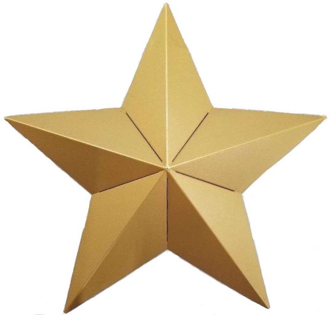 16" or 24" Gold Galvanized Metal Tin Painted "fat" Barn Star Farmhouse ...