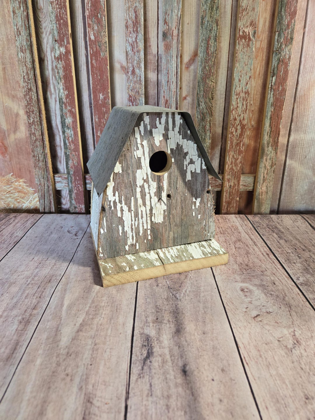 Flat Top A-frame Birdhouse: Handcrafted Barn Wood Avian Shelter for ...