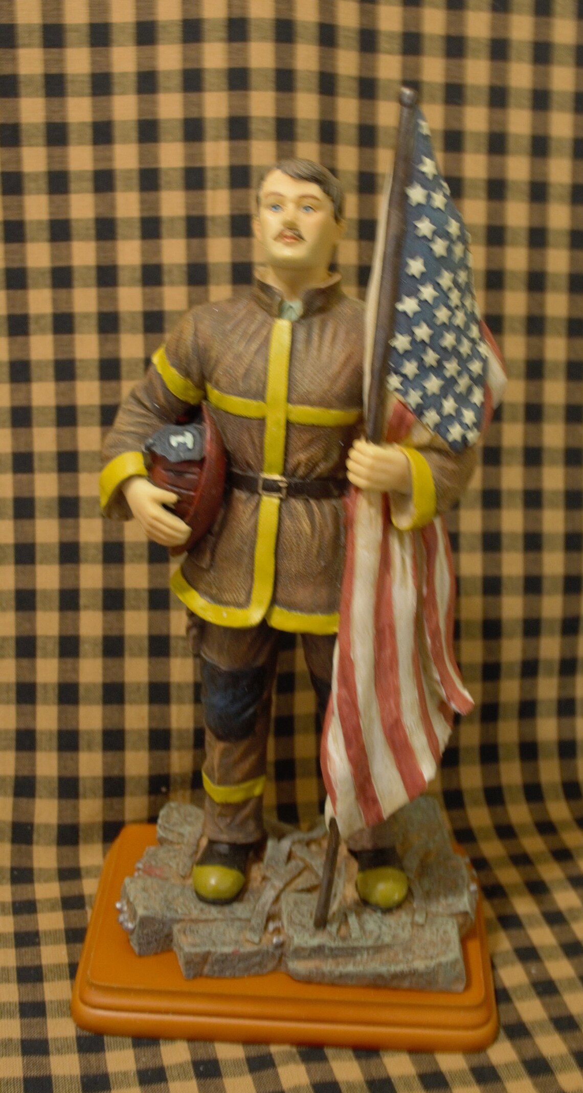 3D Resin Firefighter Figurine: Patriotic American Hero Sculpture With ...