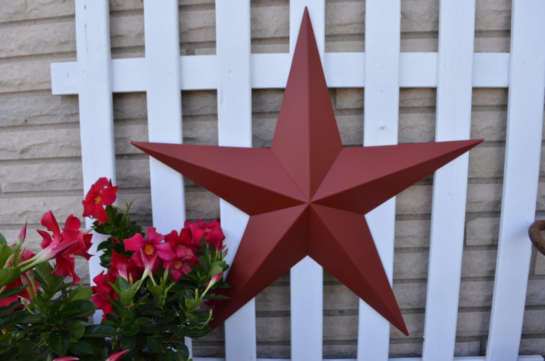 16-32 Inch Rustic Barn Red Metal Star - Farmhouse Country Décor ...